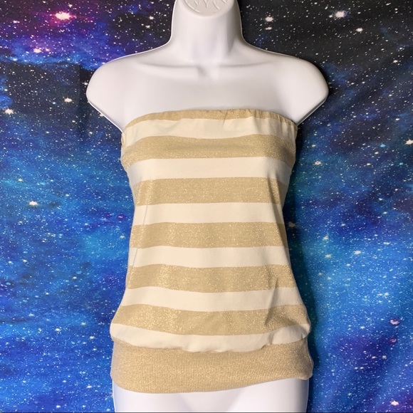 Body Central | Tops | Body Central Tan White Striped Sleeveless Top ...